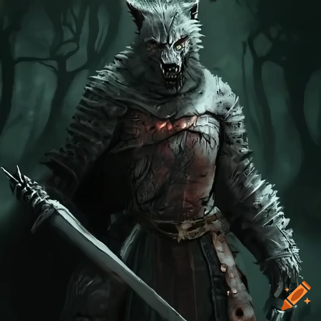 Werewolf crusader avatar in dark souls style on Craiyon