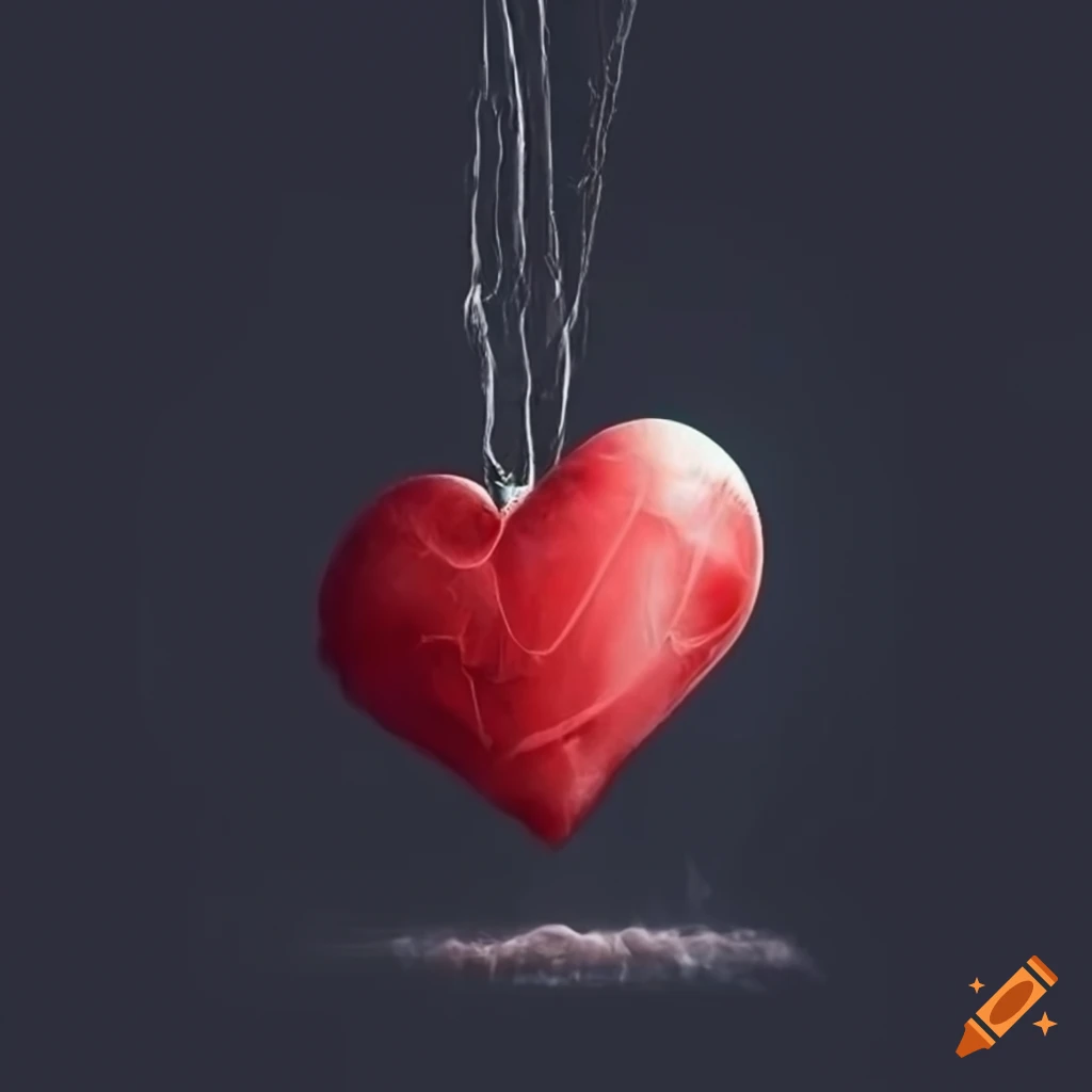 Broken heart art on Craiyon