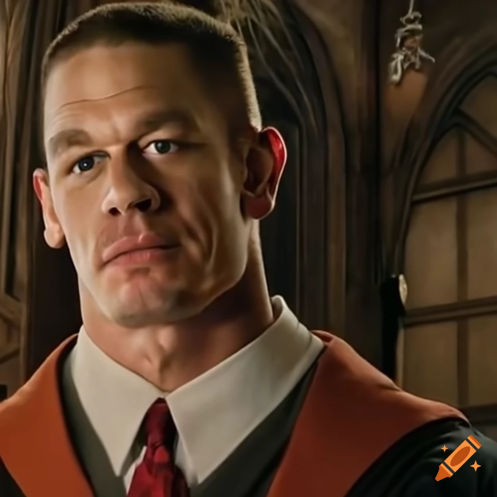 John Cena as a wizard student at Hogwarts on Craiyon