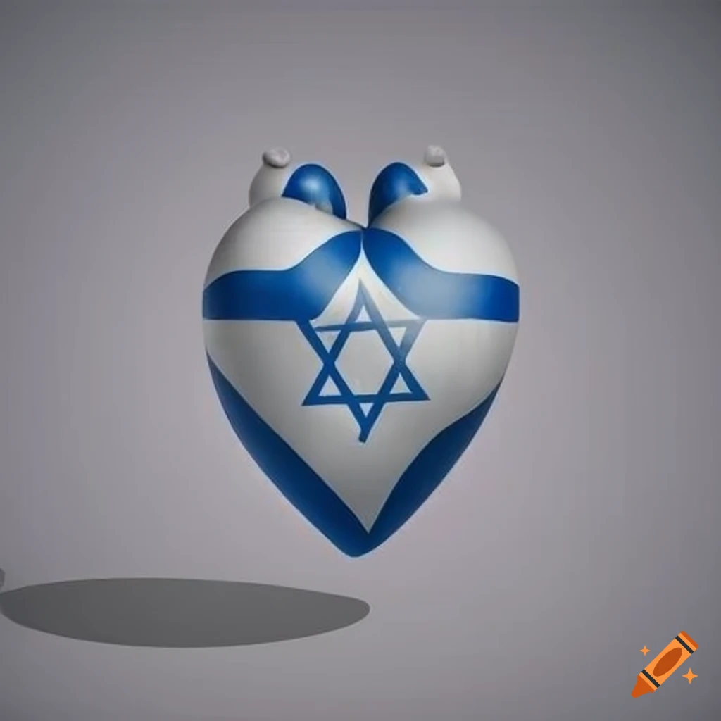 Heart with israeli flag design on Craiyon