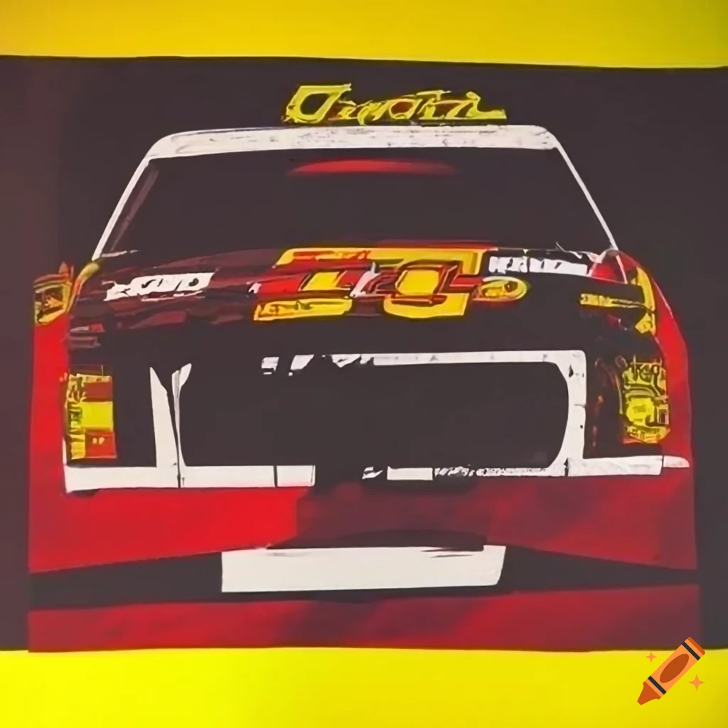 Vibrant nascar stock car racing poster from 1987 on Craiyon