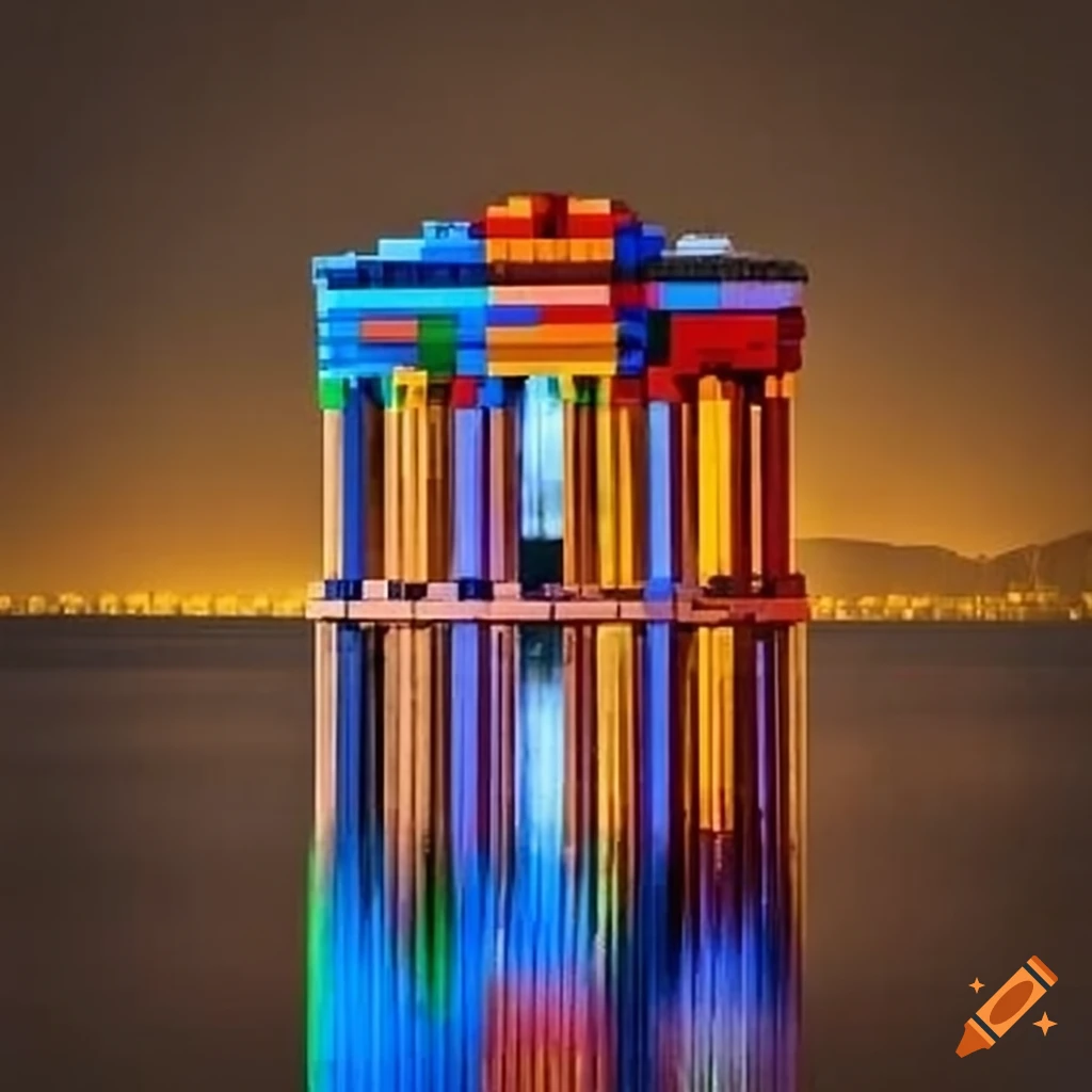 Temple of ares in athens made of multi-colored legos on Craiyon
