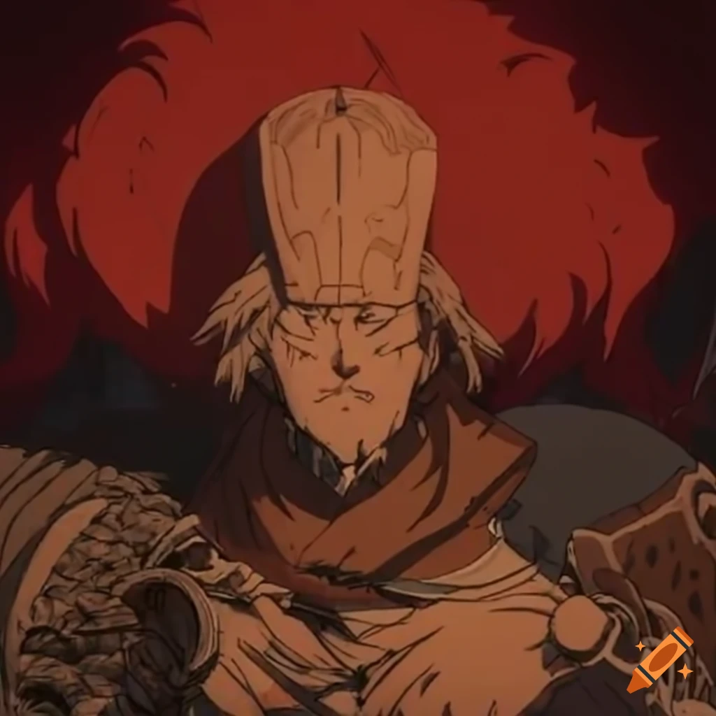 Elden Ring General Radahn from 80-90's anime OVA on Craiyon