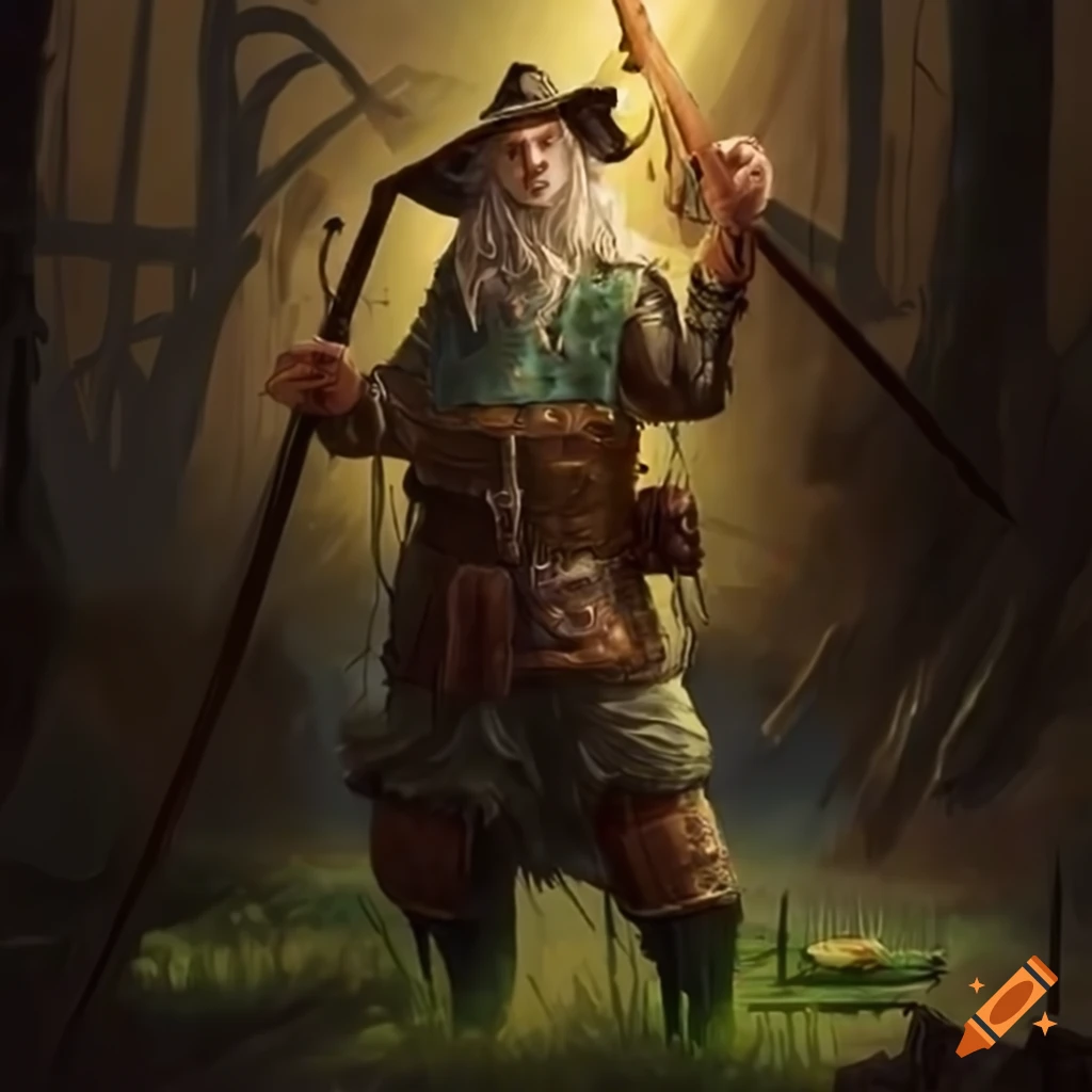 Illustration of a fantasy fisherman
