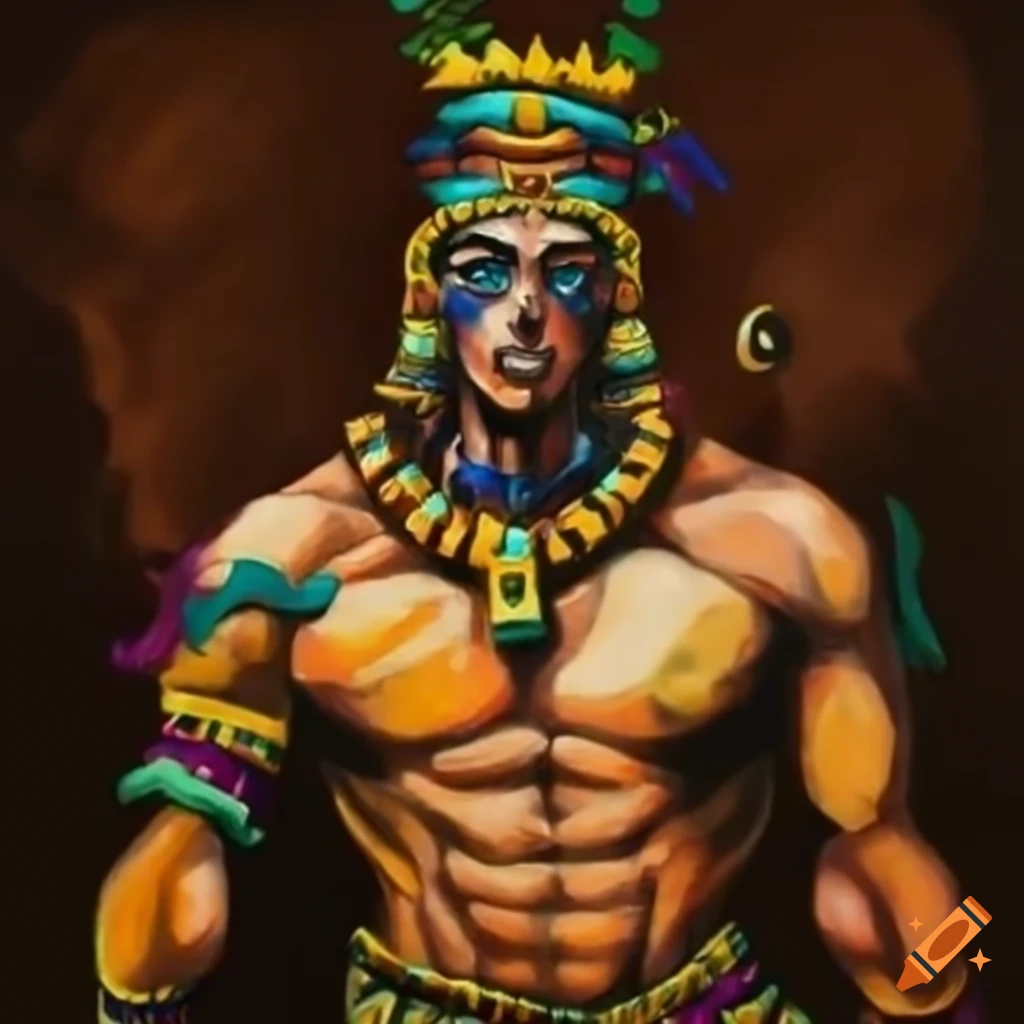 Aztec person performing a respectful greeting on Craiyon