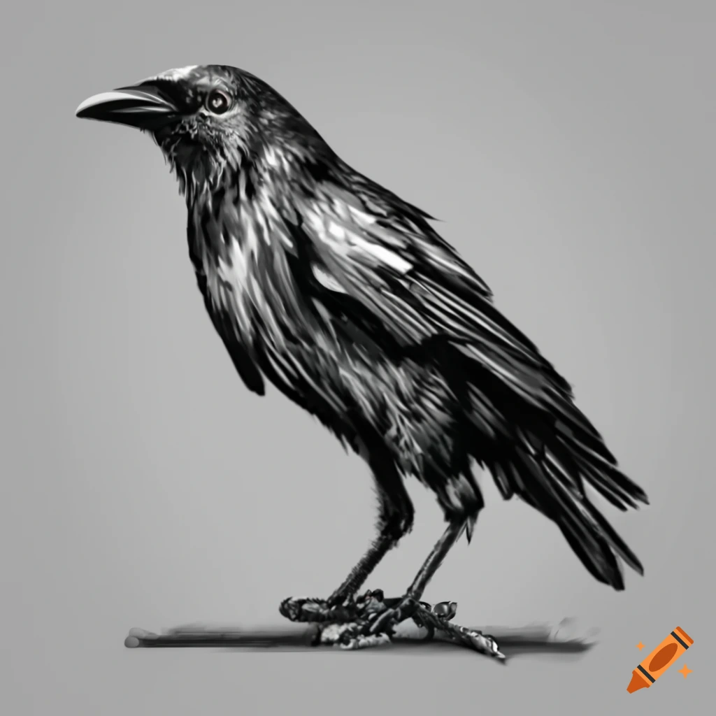 Raven and crow enclosed by angel wings on Craiyon