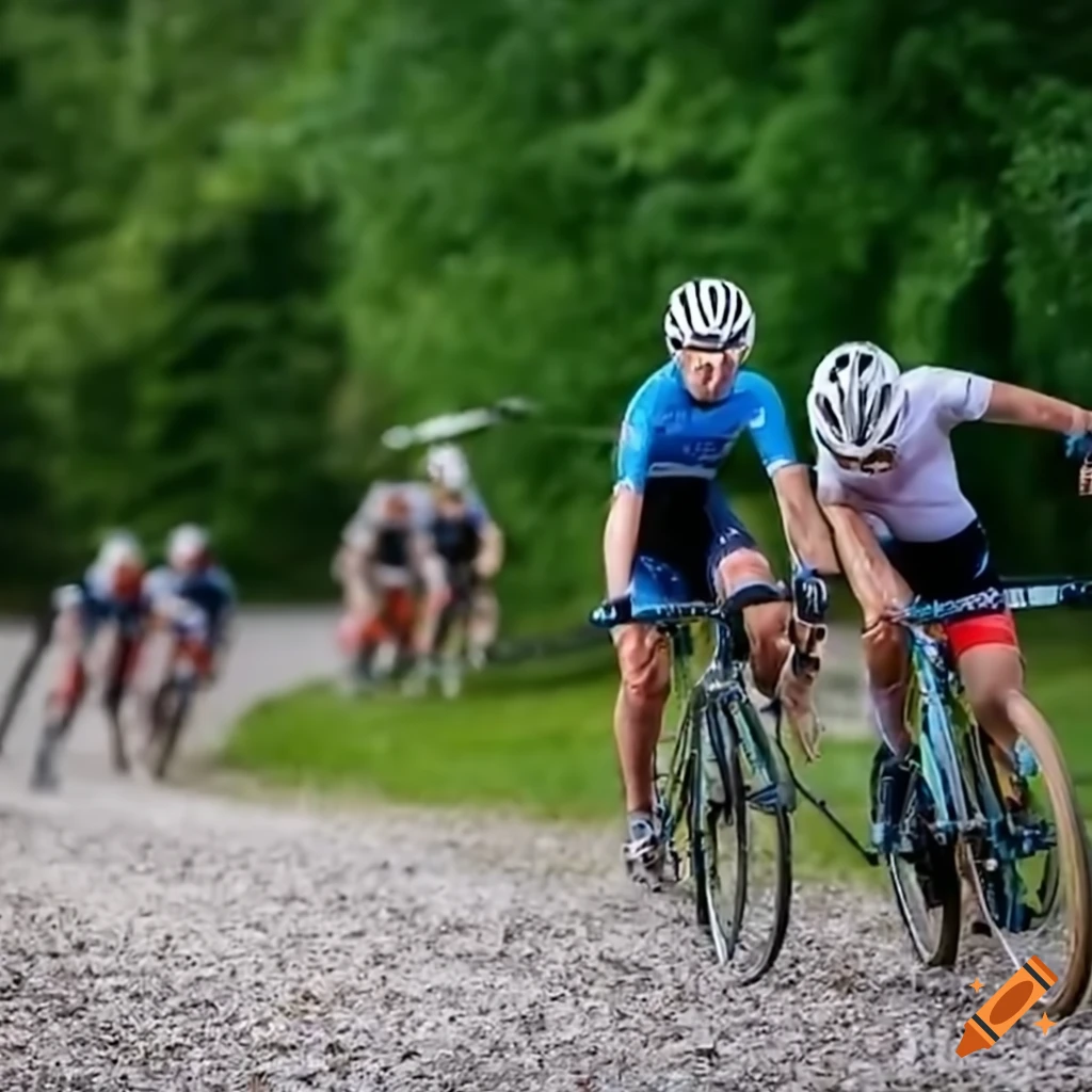 Competitive cyclist drinking after winning the race on Craiyon