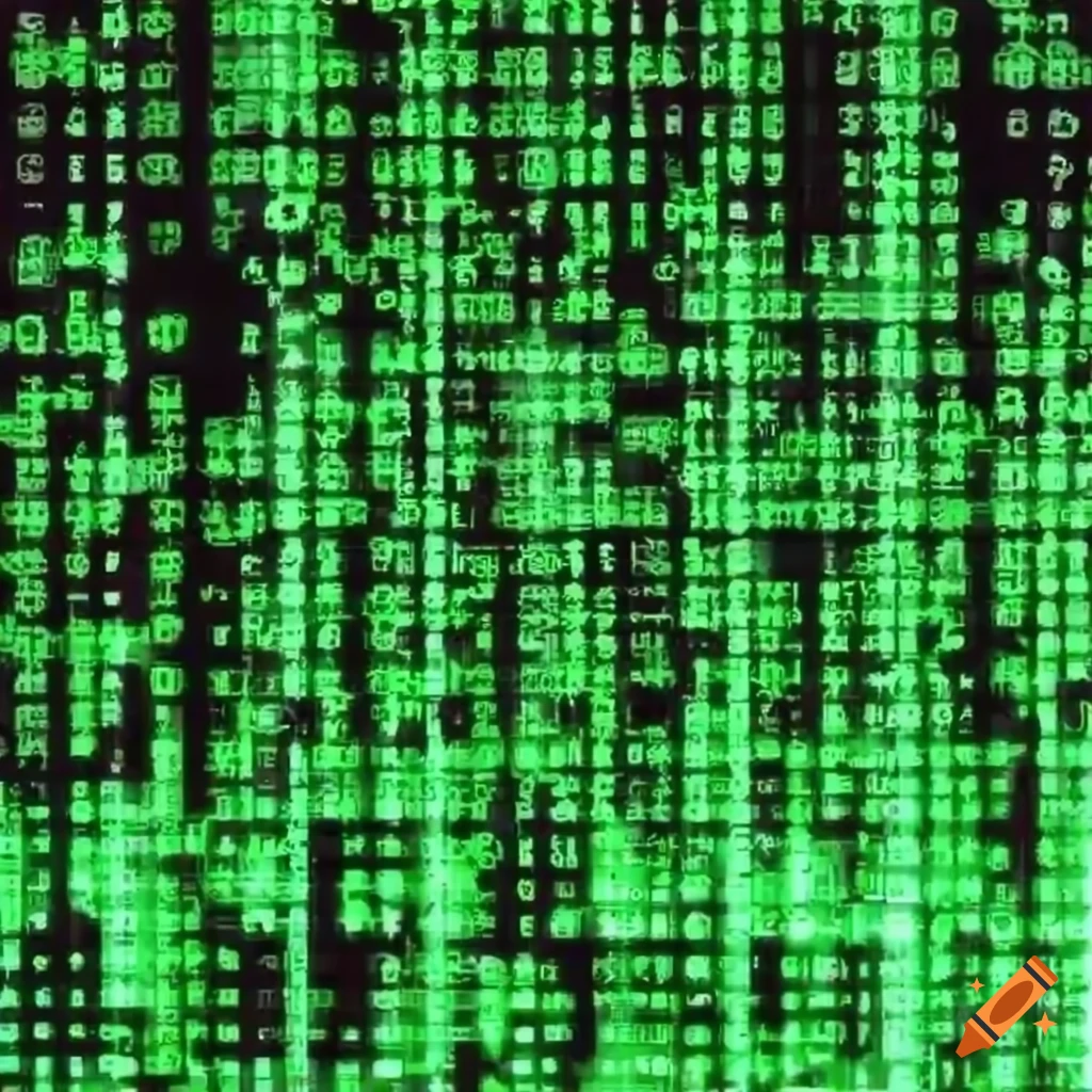 Matrix code with numbers on Craiyon