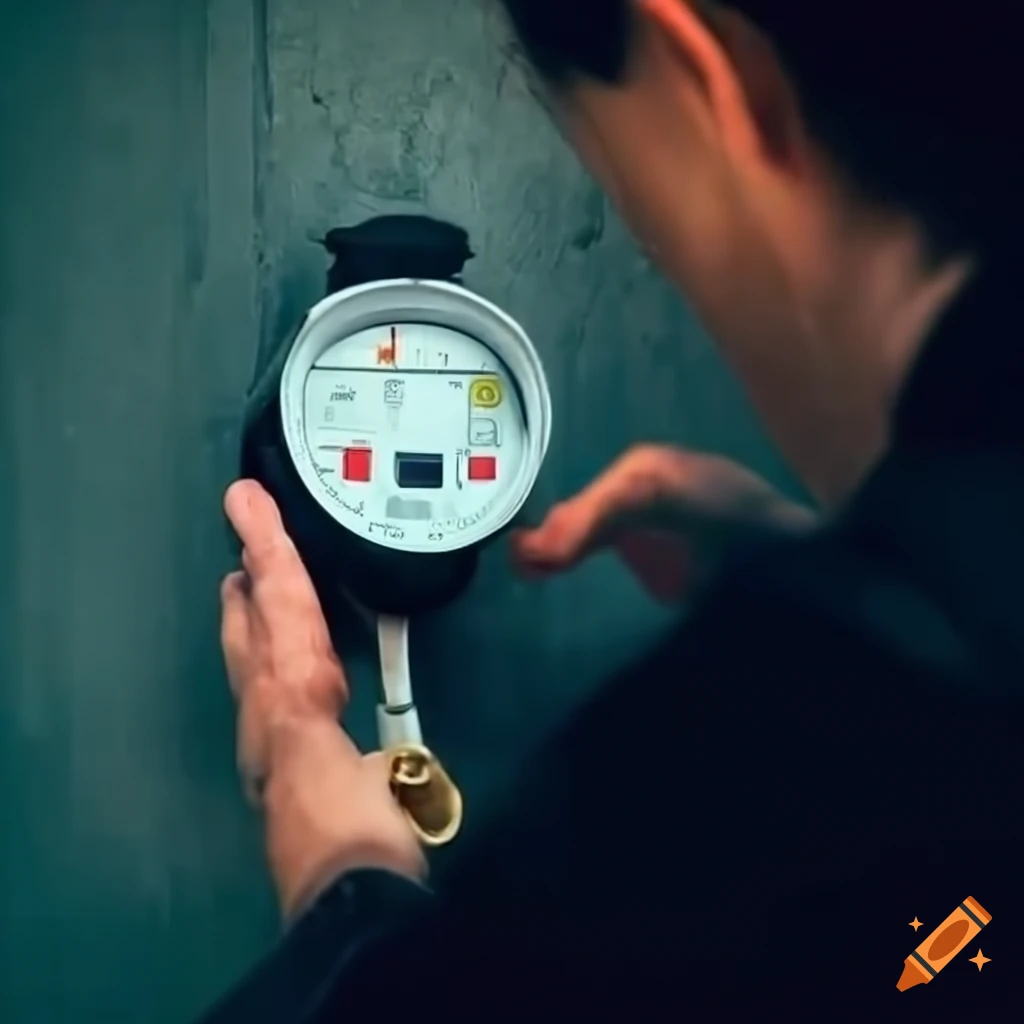 Residential water meter being read on Craiyon