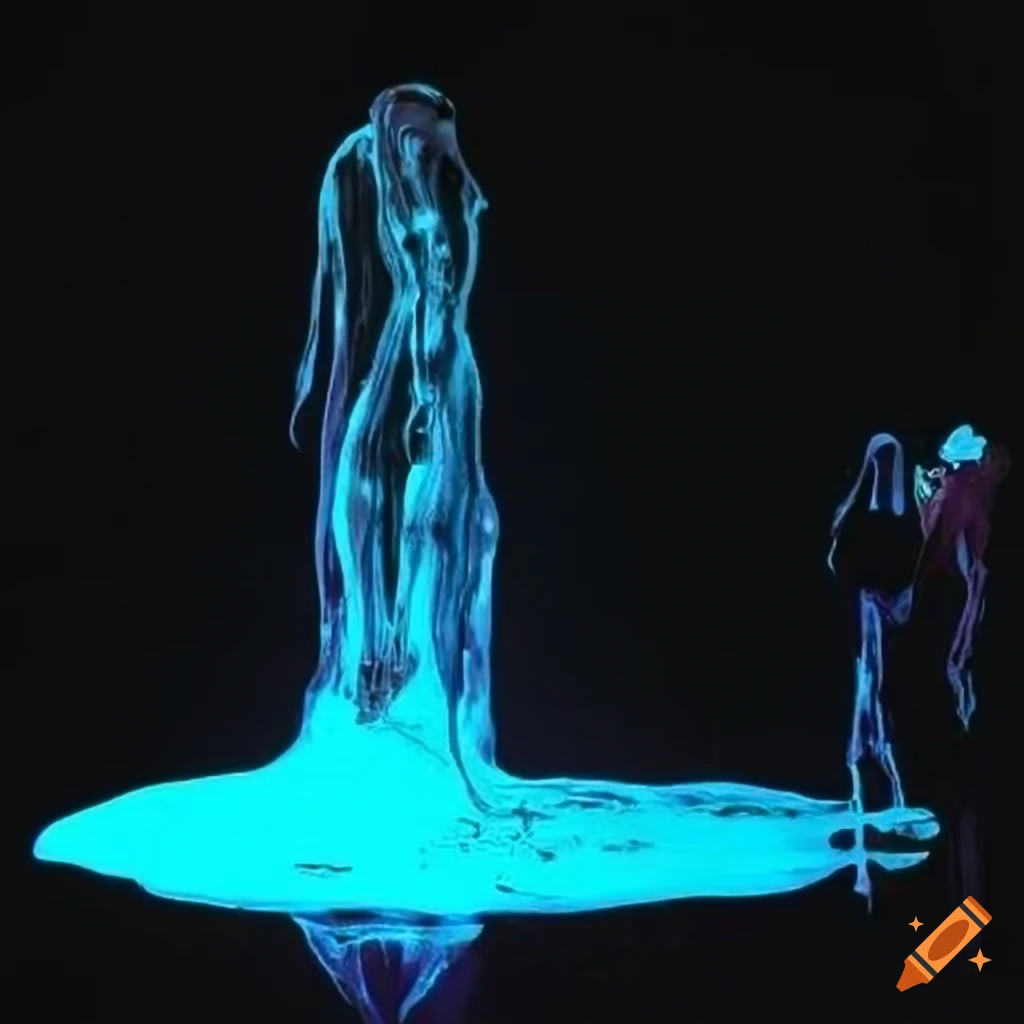 Abstract artwork of melting figures and buildings on Craiyon