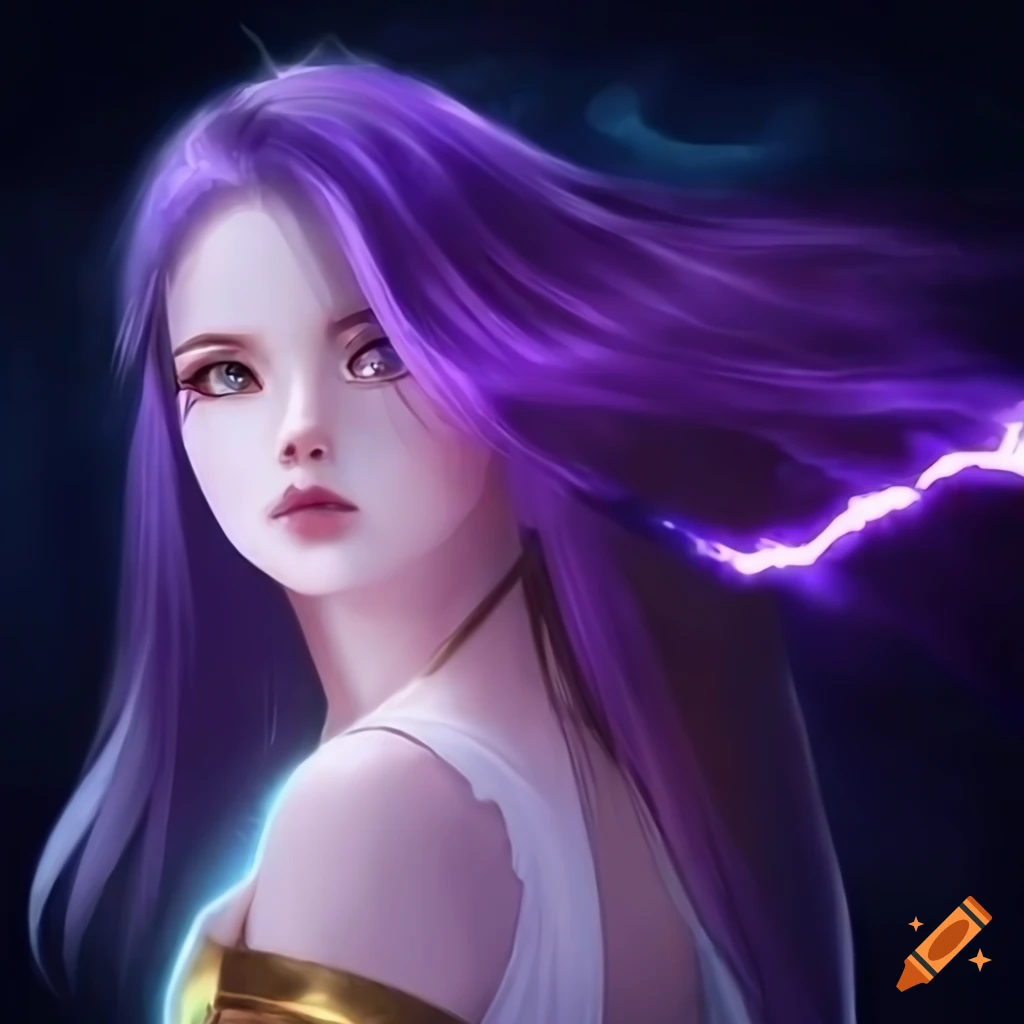 Image of a fairy with golden eyes and a lightning fire sword on Craiyon