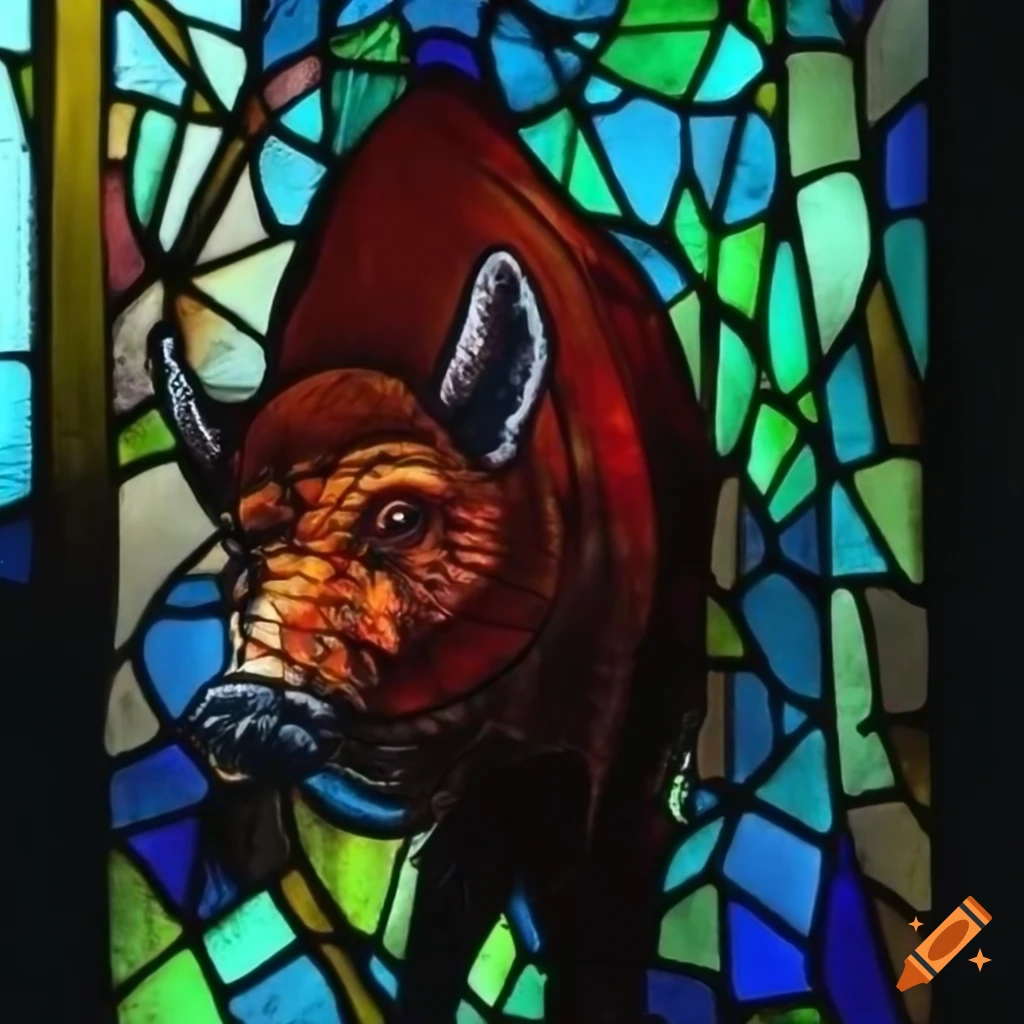 Stained glass boar design on Craiyon