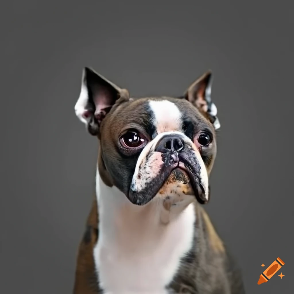Regal portrait of a boston terrier on Craiyon