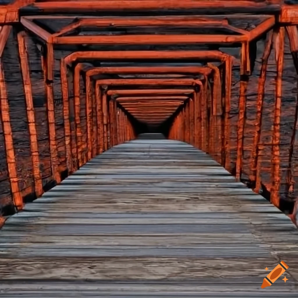 Finite element model of a half-through bridge on Craiyon