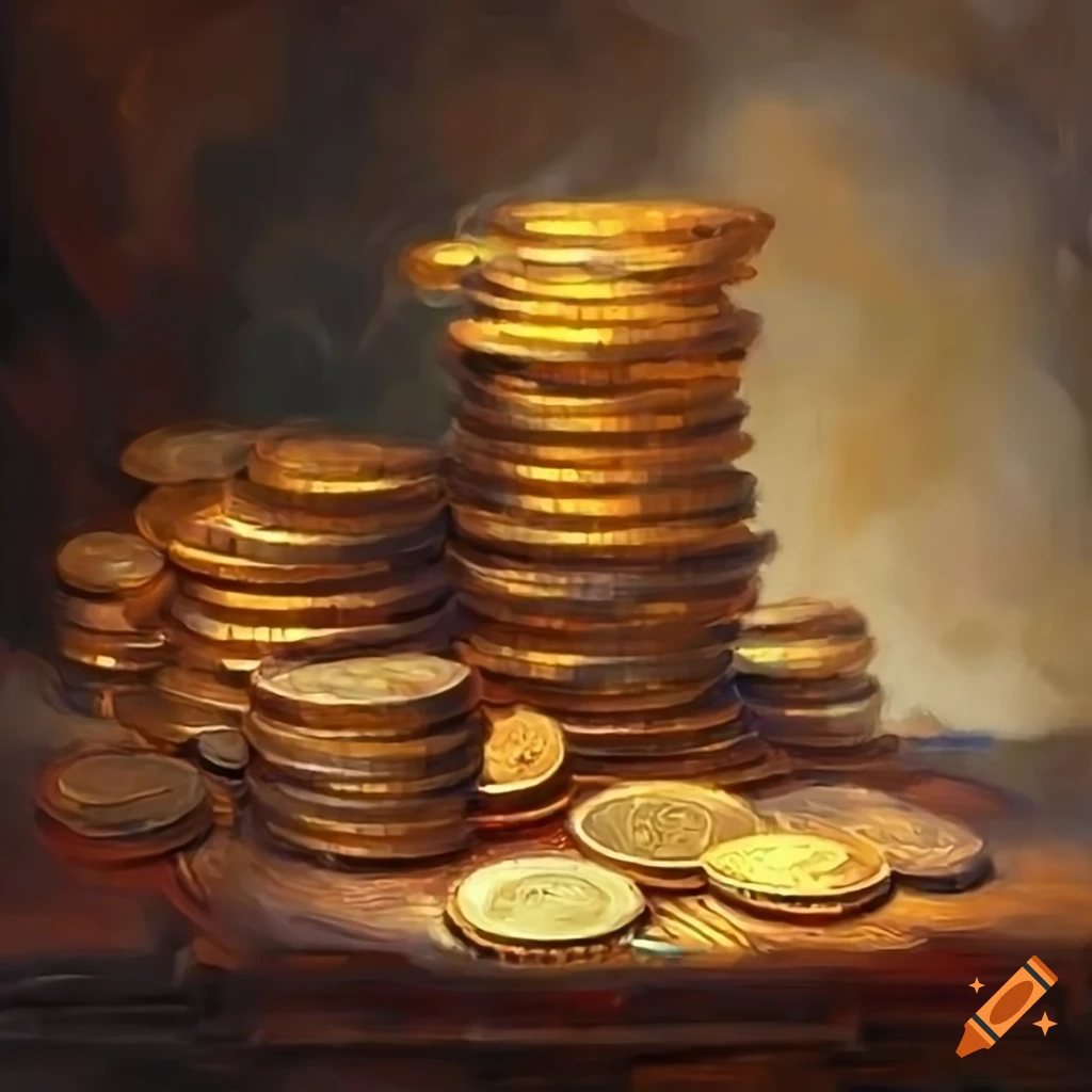 Treasure pirate loot chest with artifacts and relics in a lair on a ...