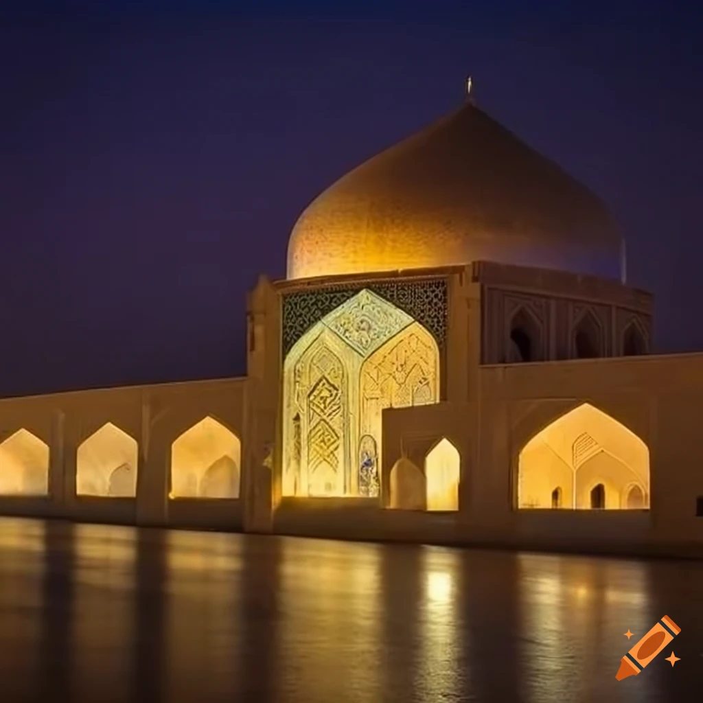 Zayandeh rood river next to khajo bridge in isfahan on Craiyon