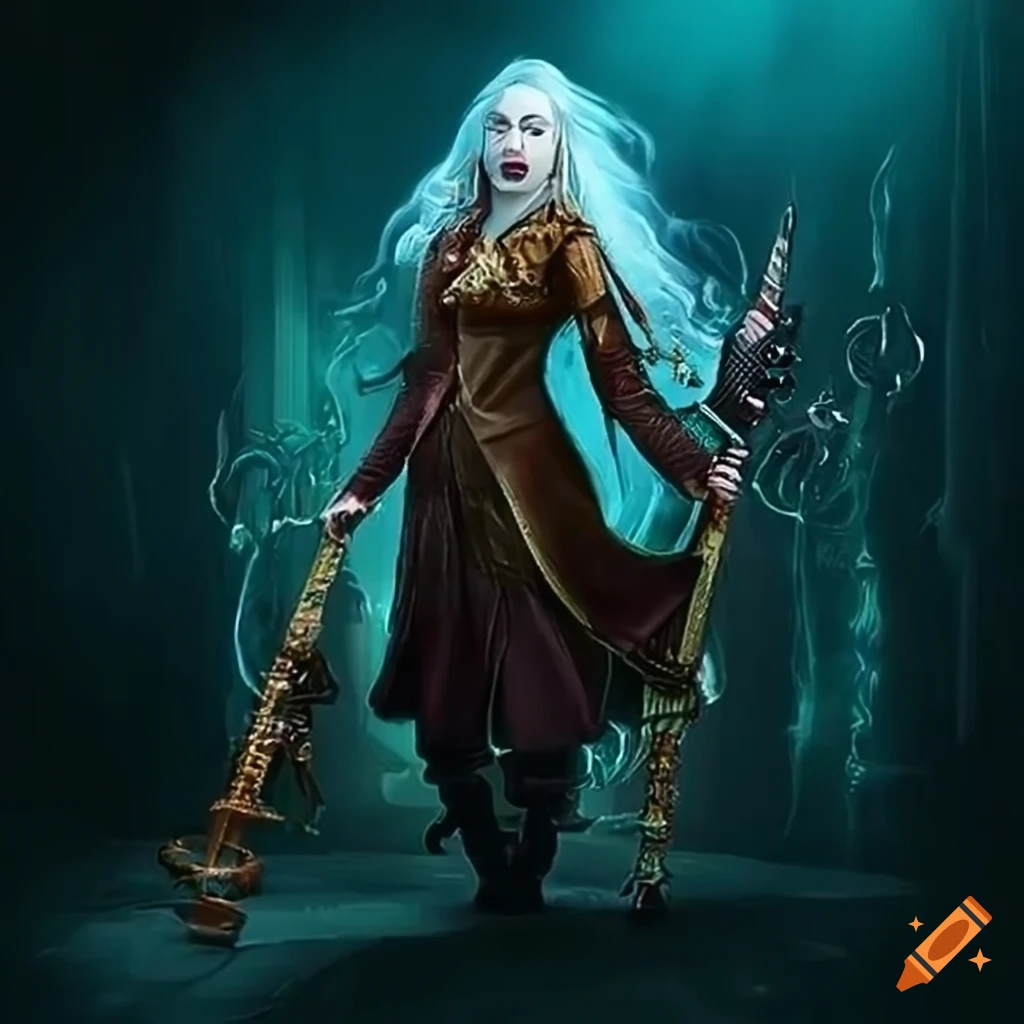 Artwork of a fantasy musician on Craiyon