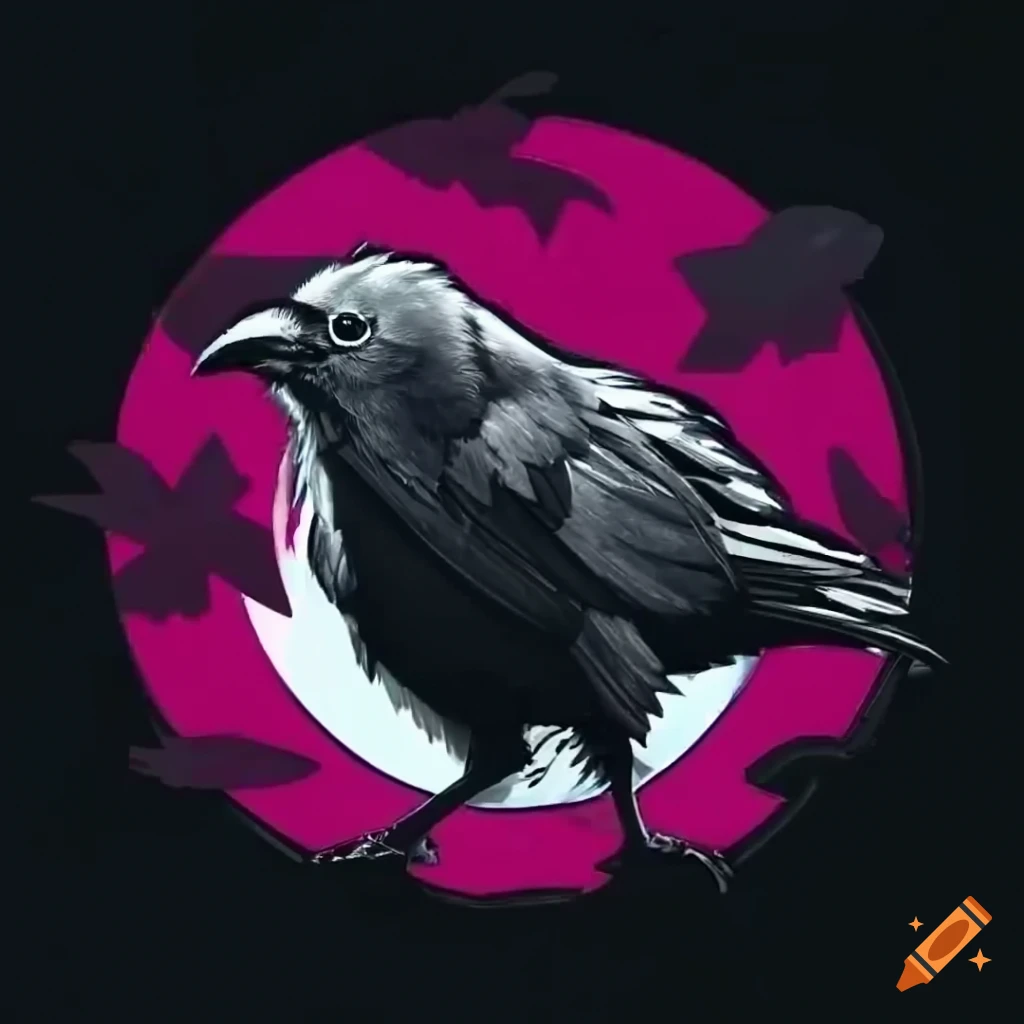 Playful crow logo for gaming channel