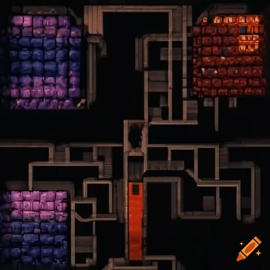 Cyber city oedo 808 2d level layout map, high resolution pixel art on ...