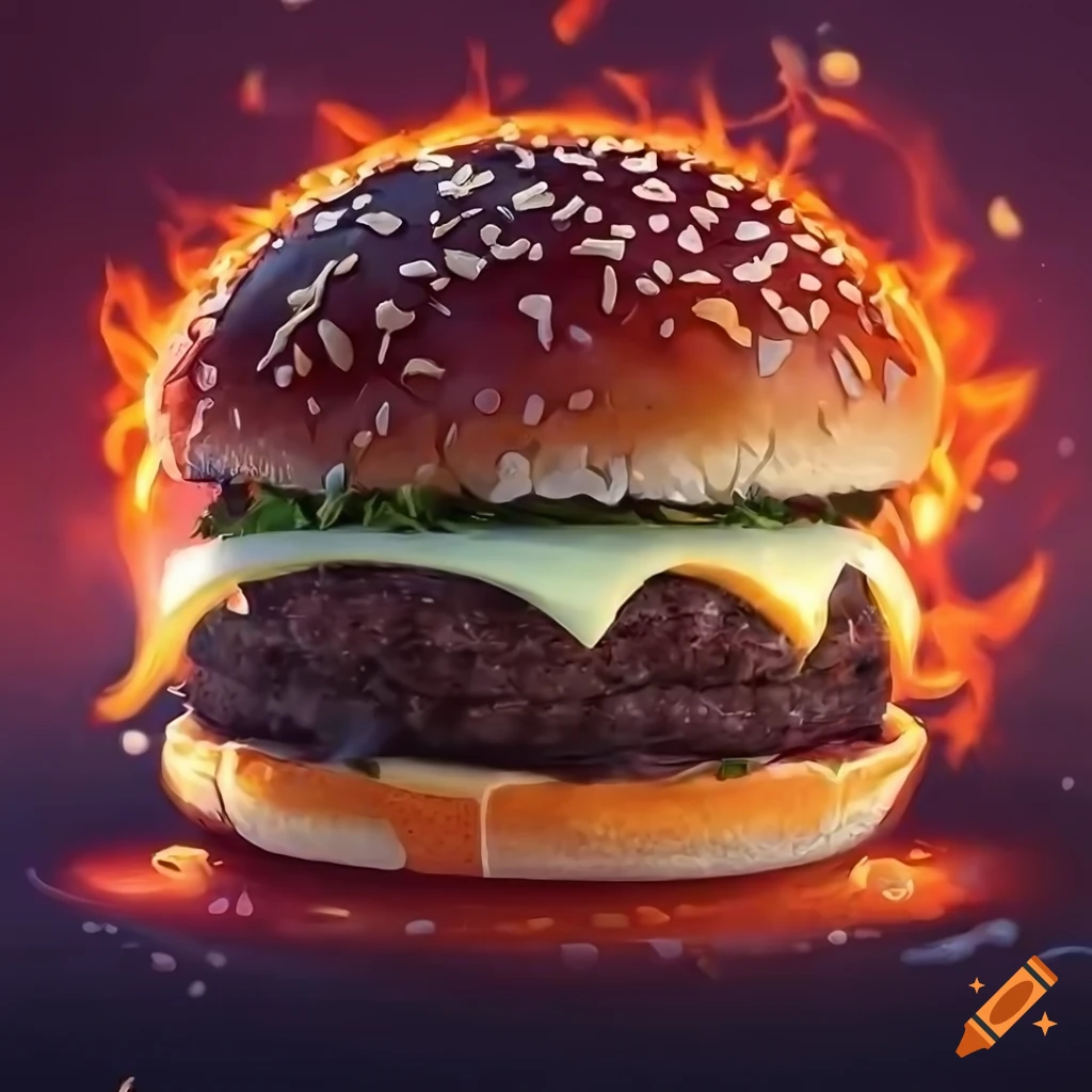 Up n atom burger logo on Craiyon