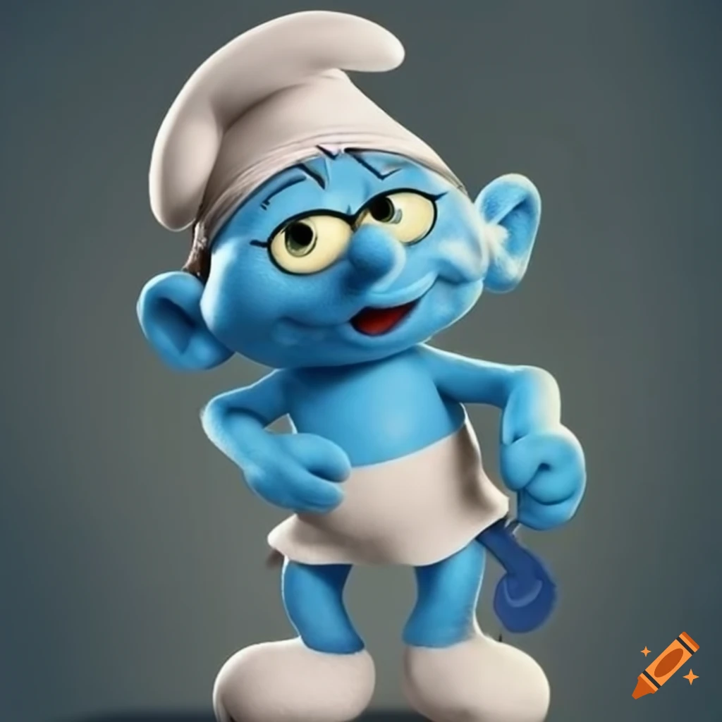 Illustration of a smurf cat on Craiyon