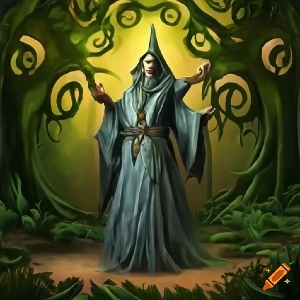 Image of a fantasy tree wizard sorcerer on Craiyon