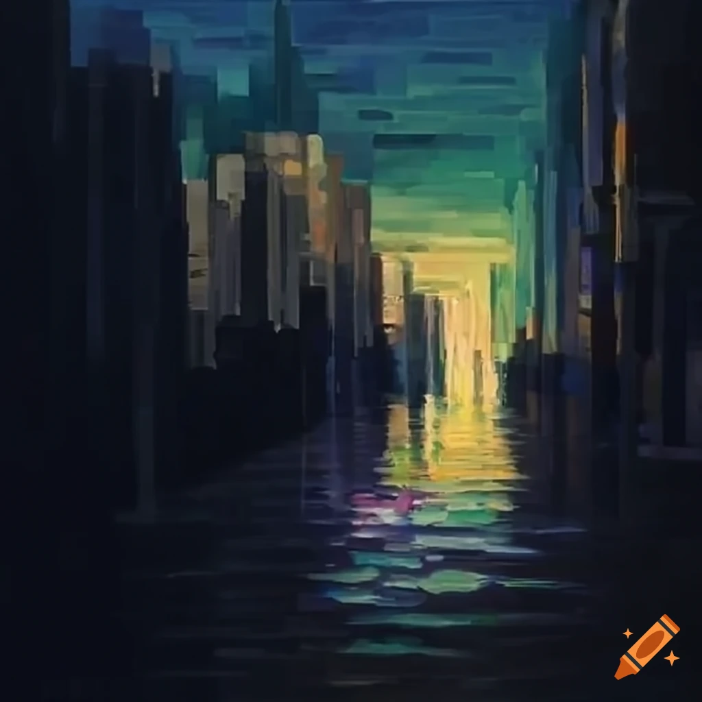 Abstract pixelated shadows on Craiyon