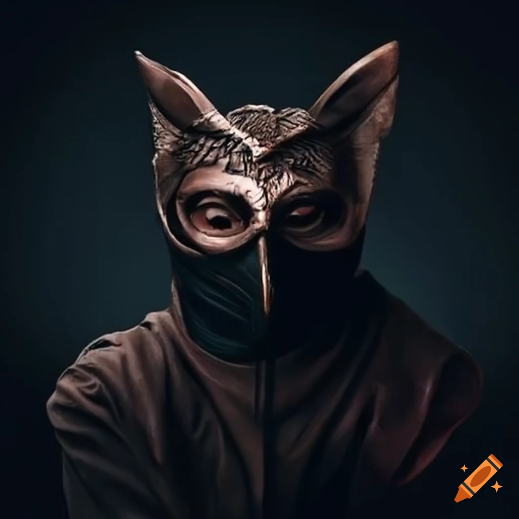 Cat wearing a ski mask on Craiyon