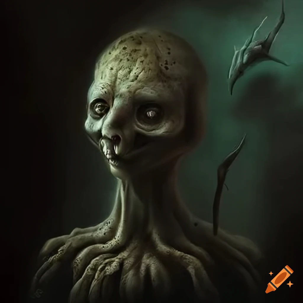 Realistic depiction of aliens in artwork on Craiyon