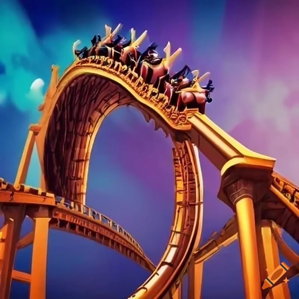 Medieval themed roller coaster at a theme park