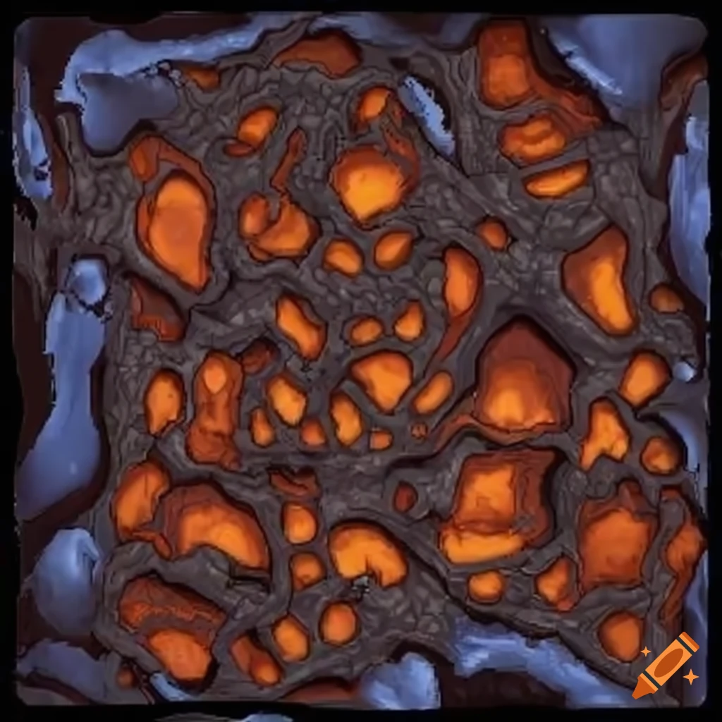 2d game tiles featuring lava on Craiyon