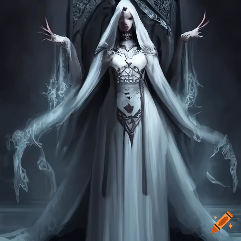 Image of a female priestess performing a ritual on Craiyon