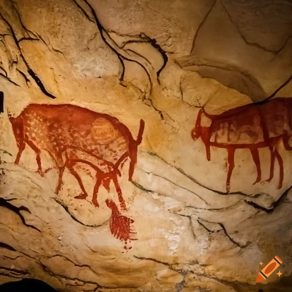 Ancient cave paintings in france on Craiyon