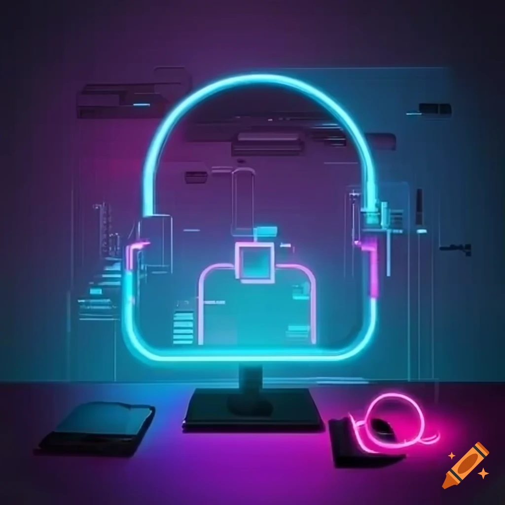 Neon sign of technology career on Craiyon