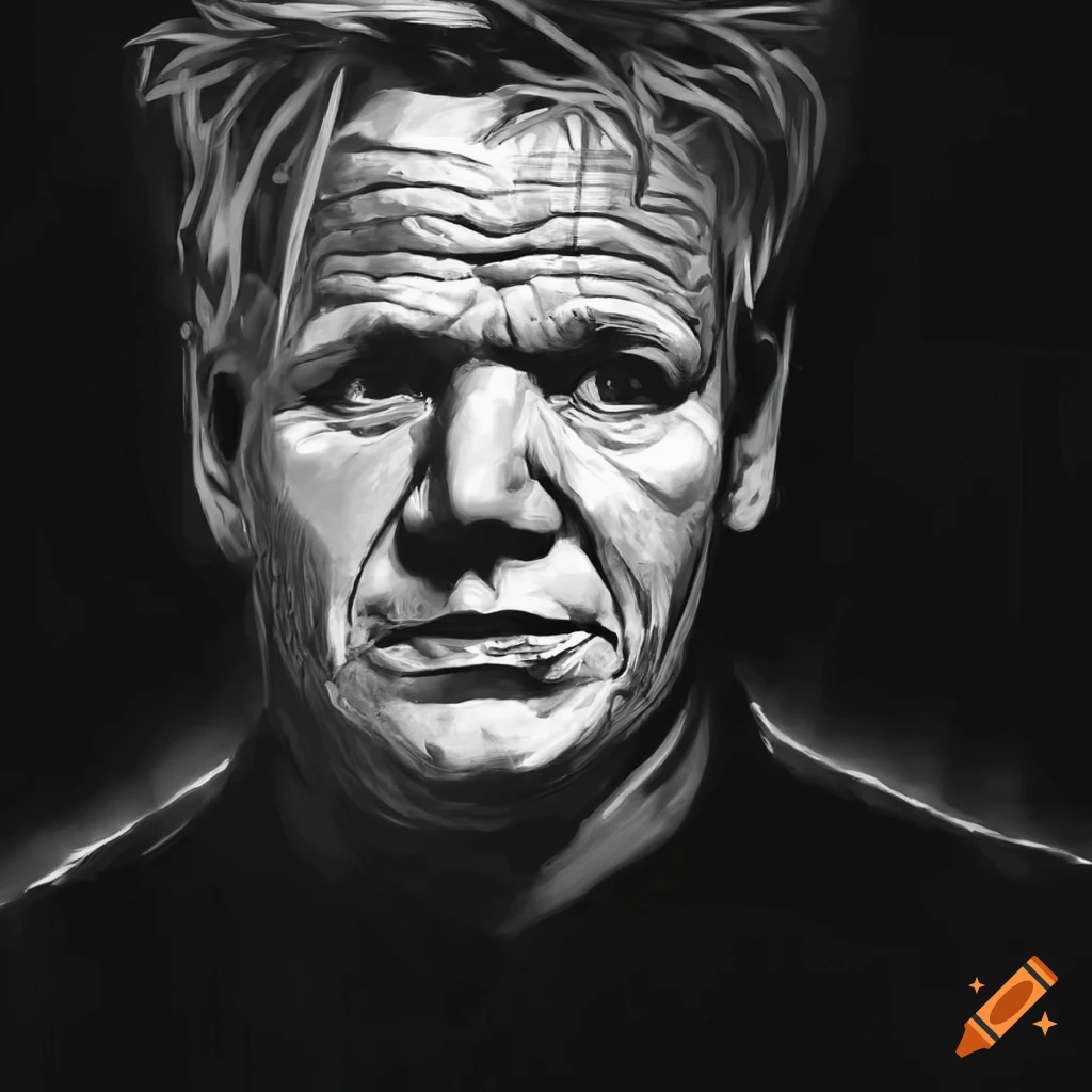 Gordon ramsay with a halo as the sun behind him on Craiyon