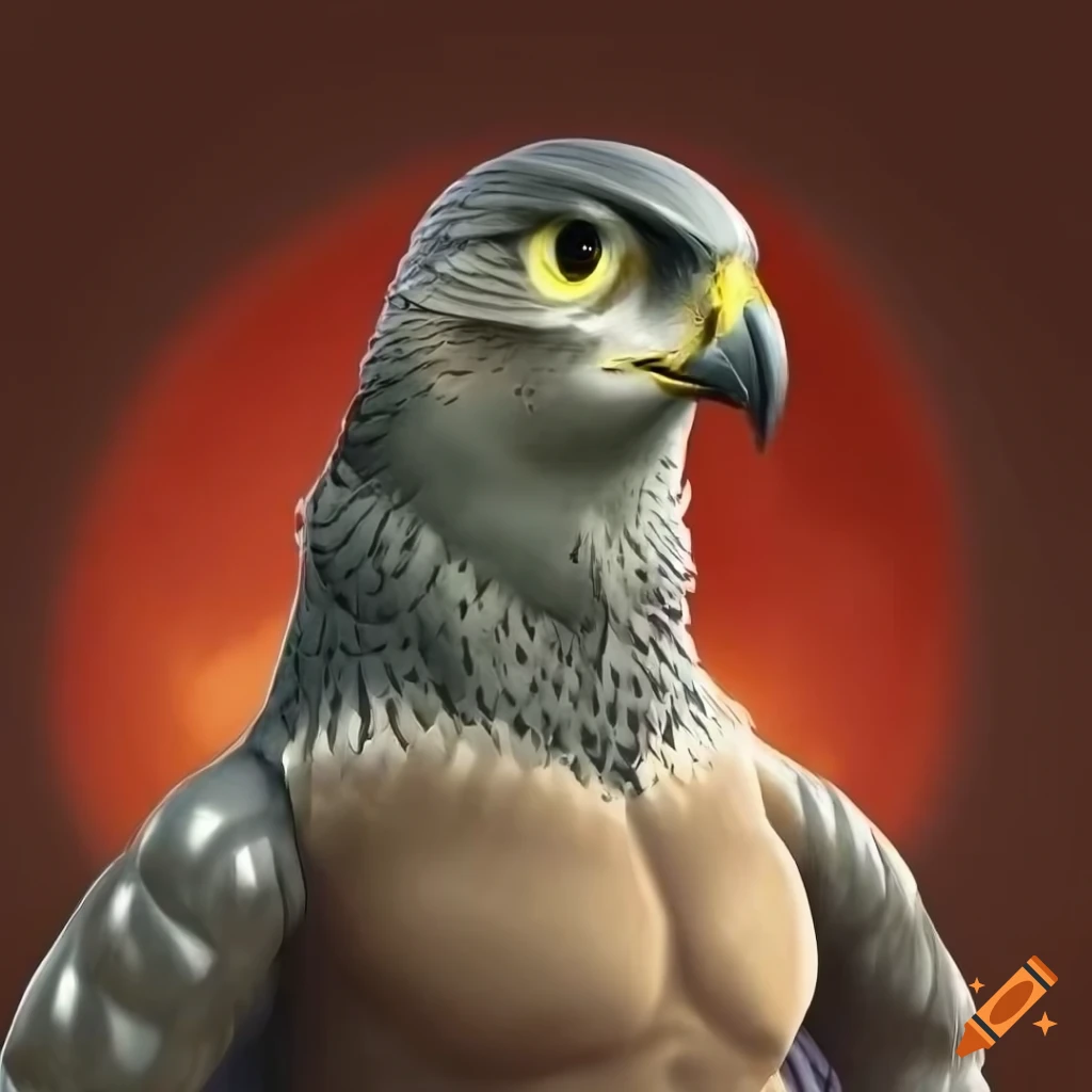 Artistic depiction of a falcon-headed man on Craiyon