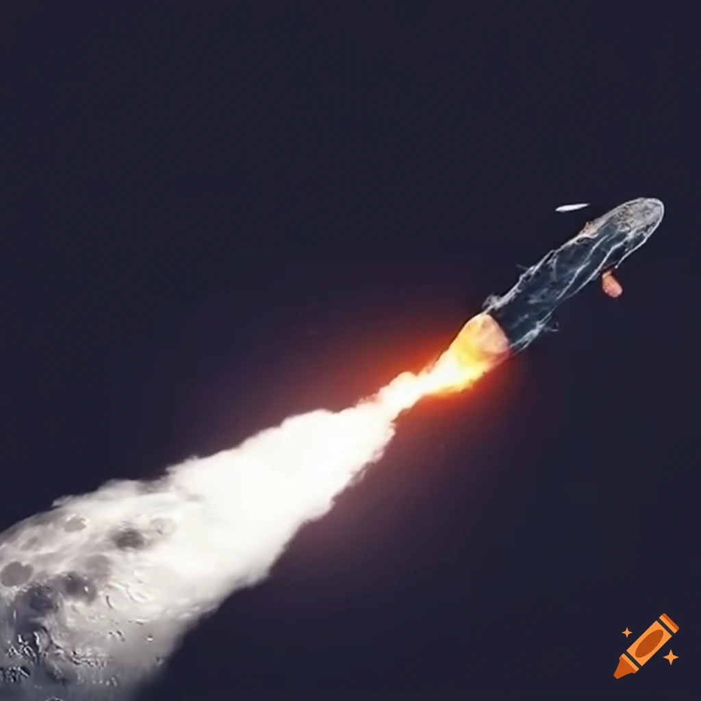 Rocket traveling to the moon on Craiyon