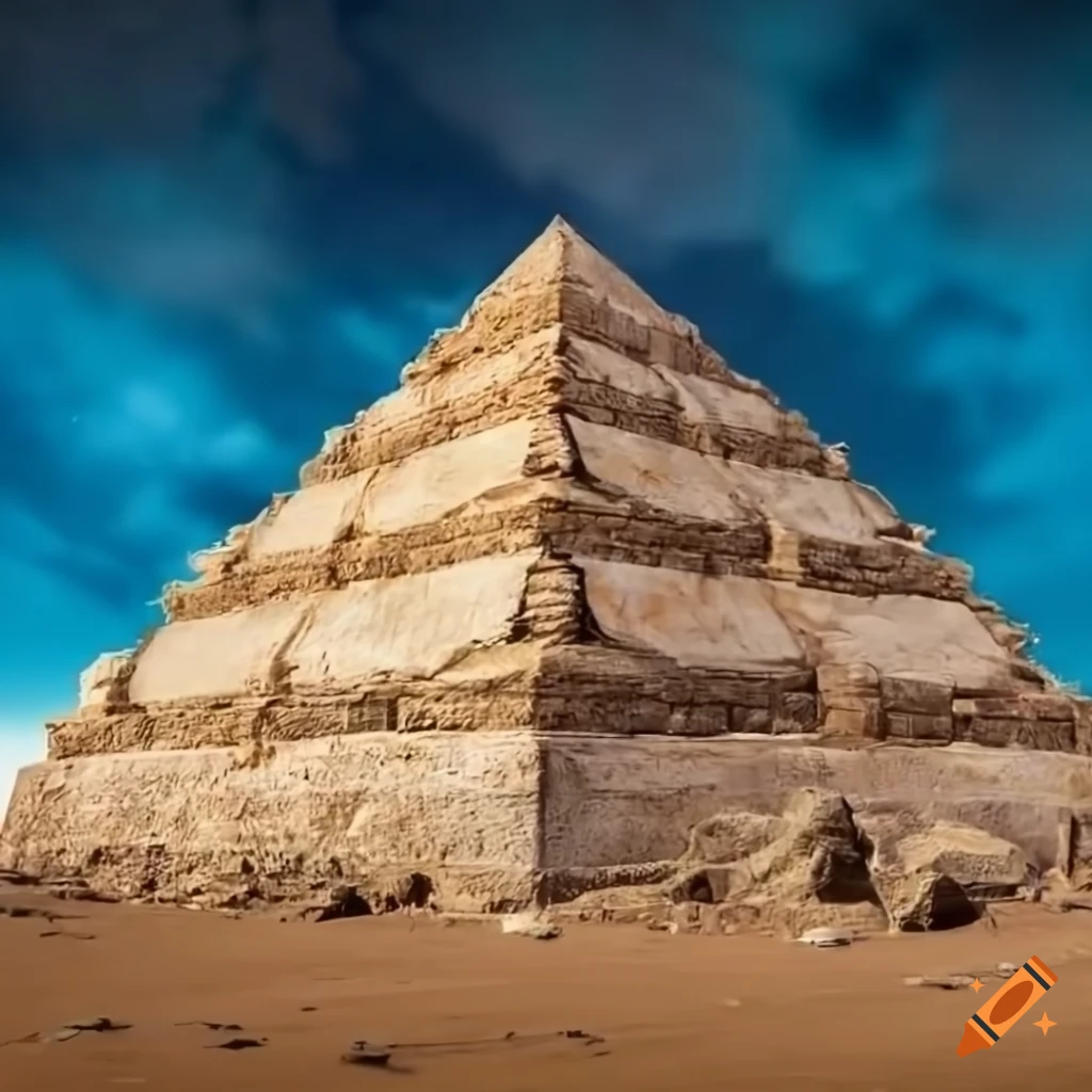Photorealistic depiction of a well-repaired pyramid on Craiyon