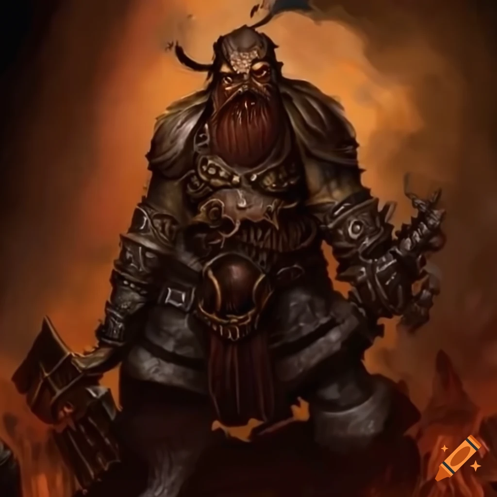 Illustration of dark dwarves on Craiyon