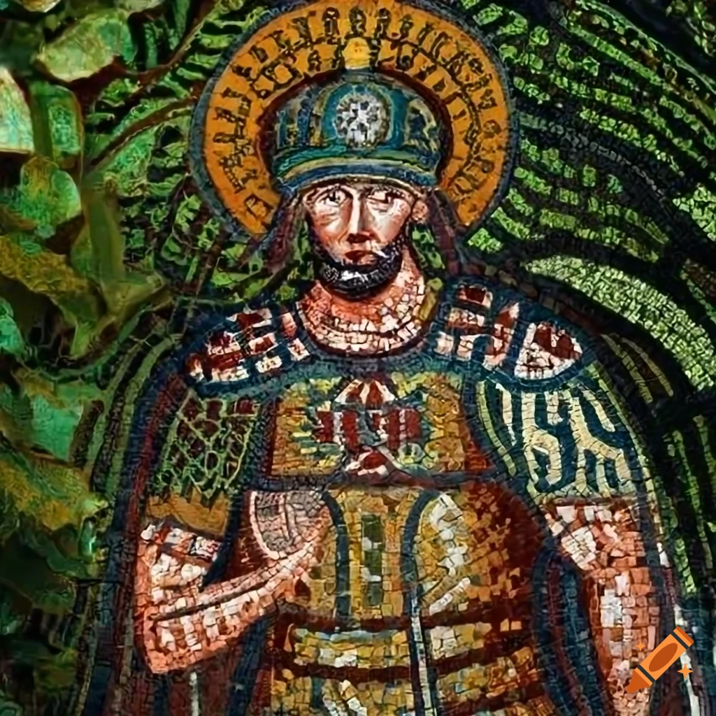 Byzantine mosaic of a man named louis de'jhon on Craiyon