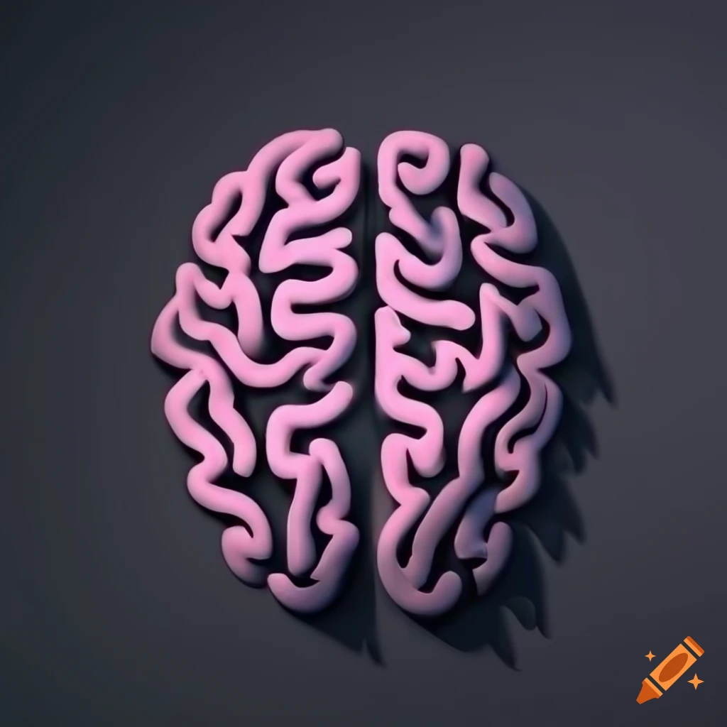 Logo design with brain texture forming letters dqi