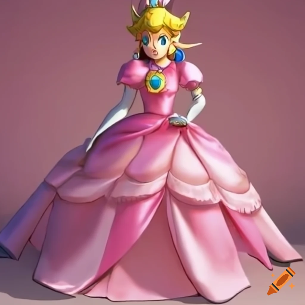 Link Dressed As Princess Peach In A Pink Ballgown On Craiyon