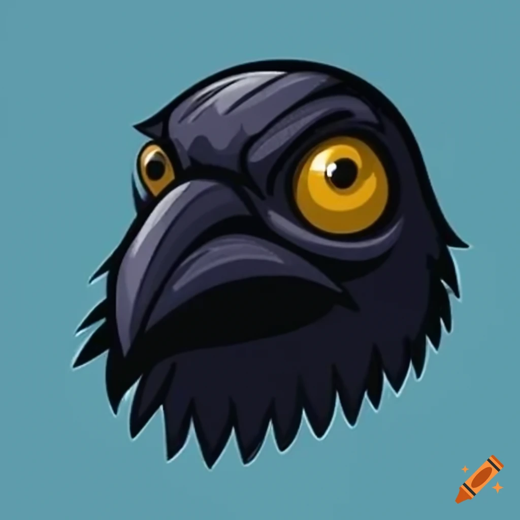 Cartoon crow head illustration