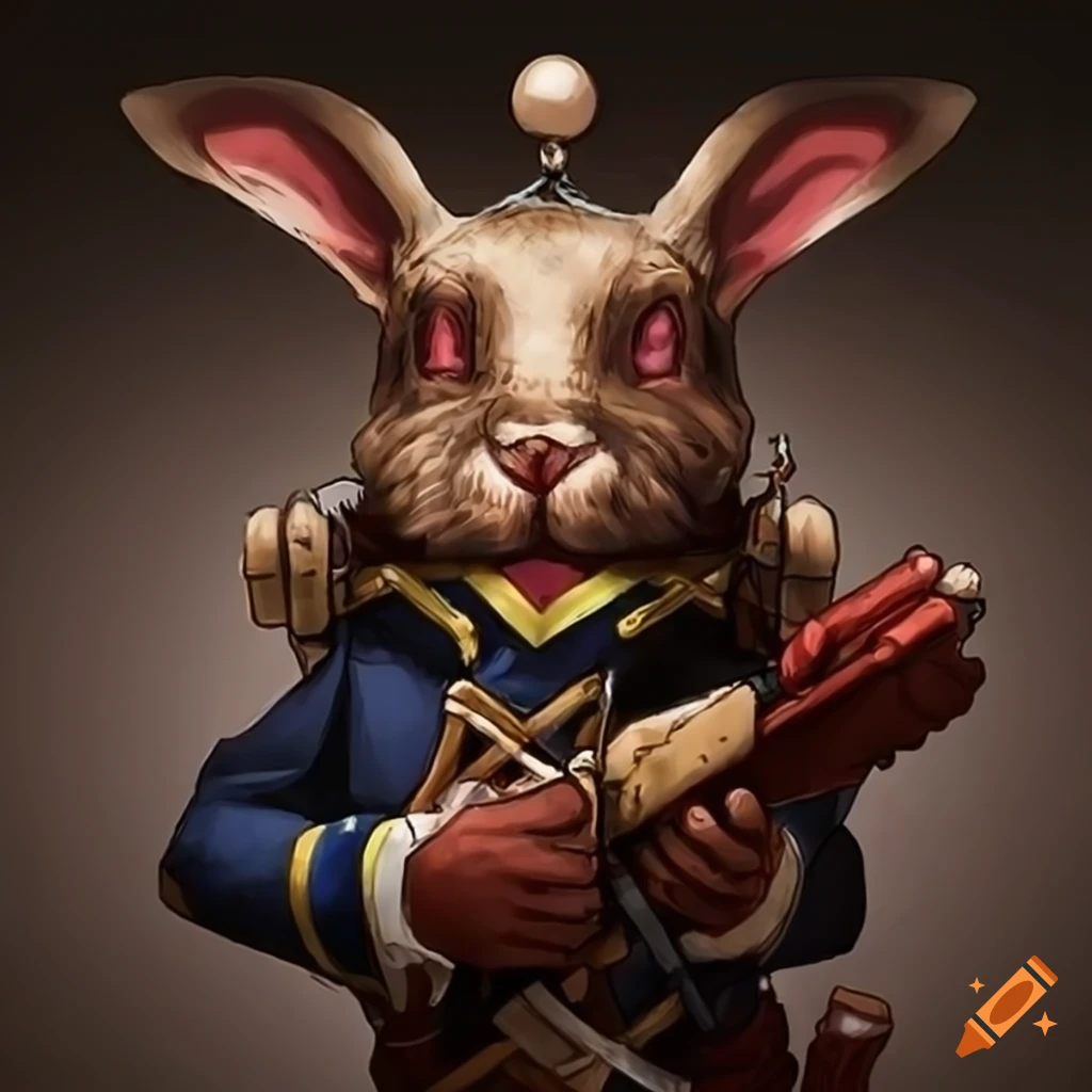 Satirical illustration of a revolutionary rabbit