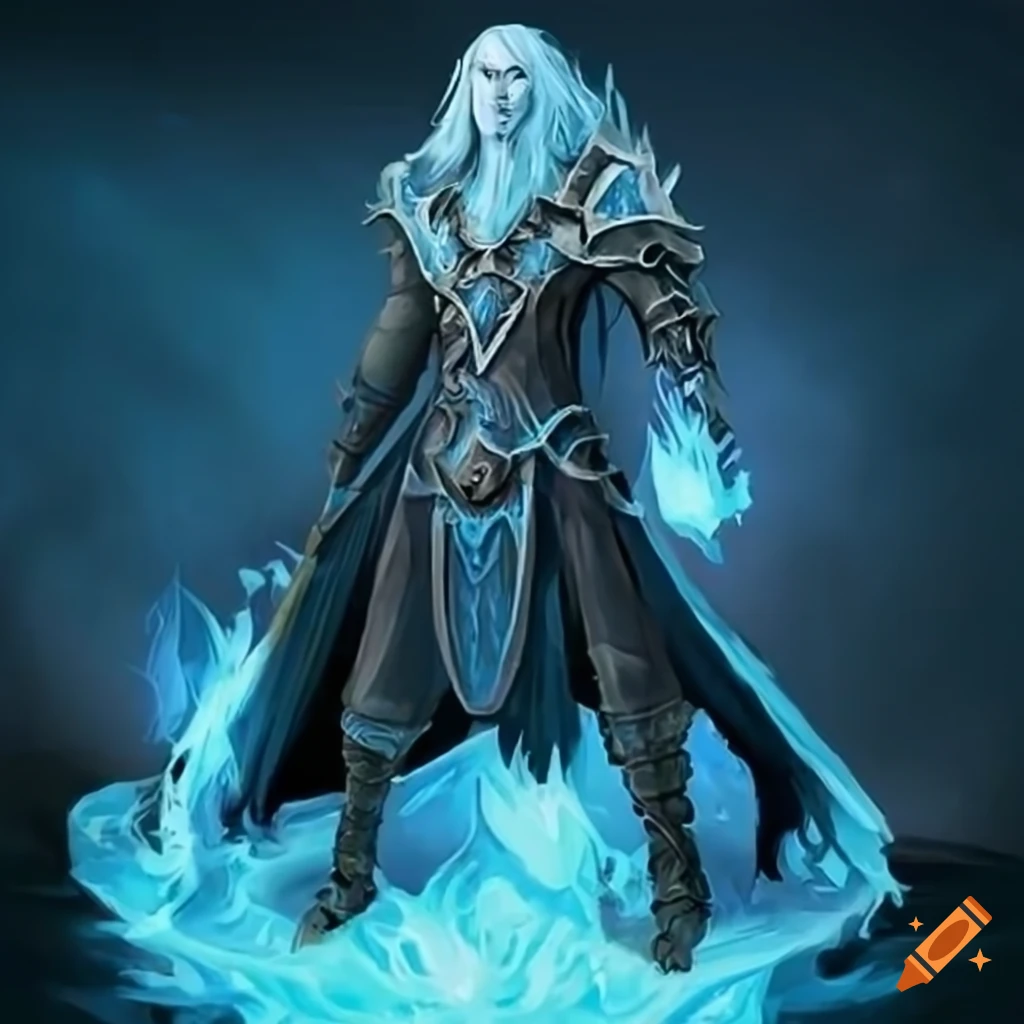 Image of a fantasy ice warlock on Craiyon