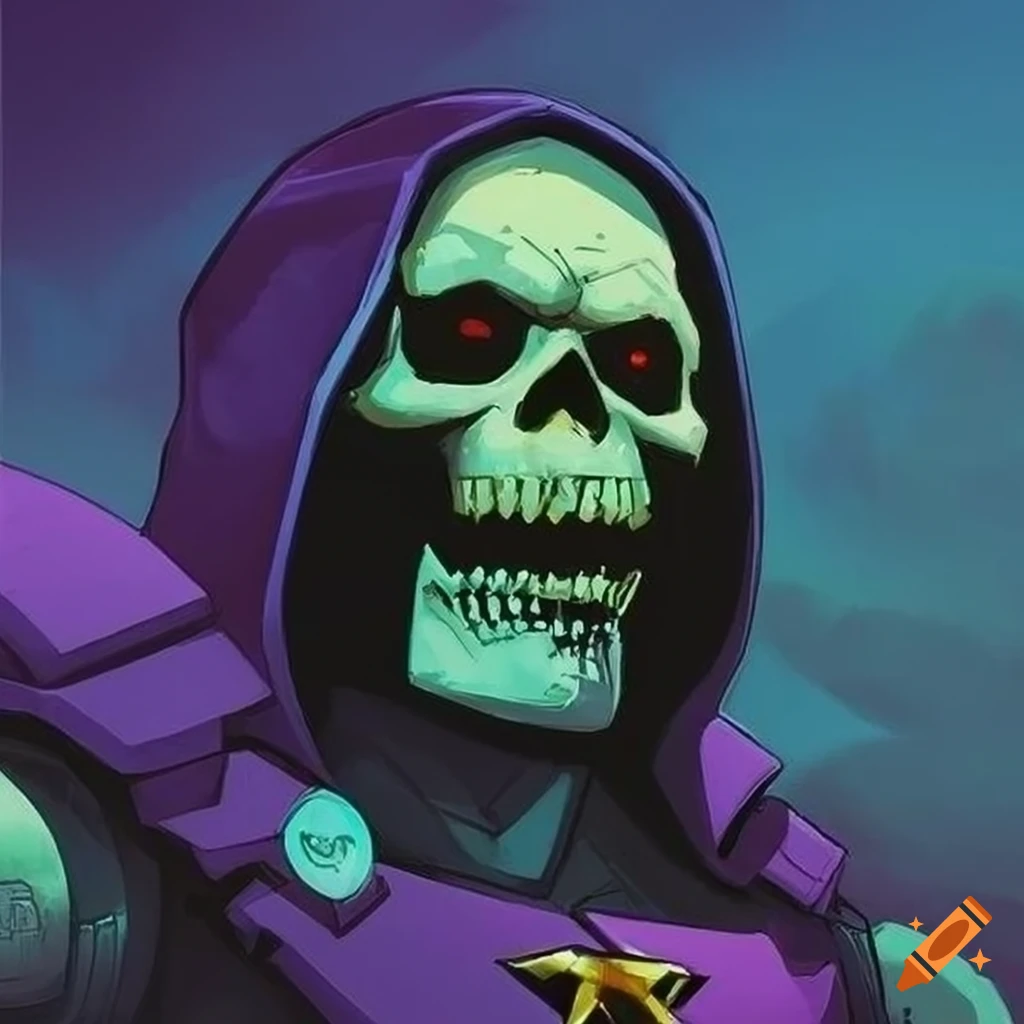 Cyberpunk skeletor in simon bisley style on Craiyon