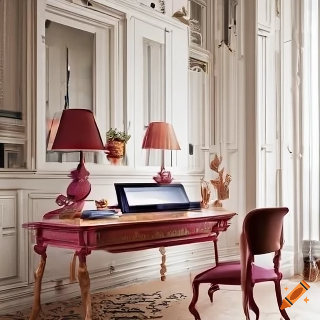 Parisian style home office design on Craiyon