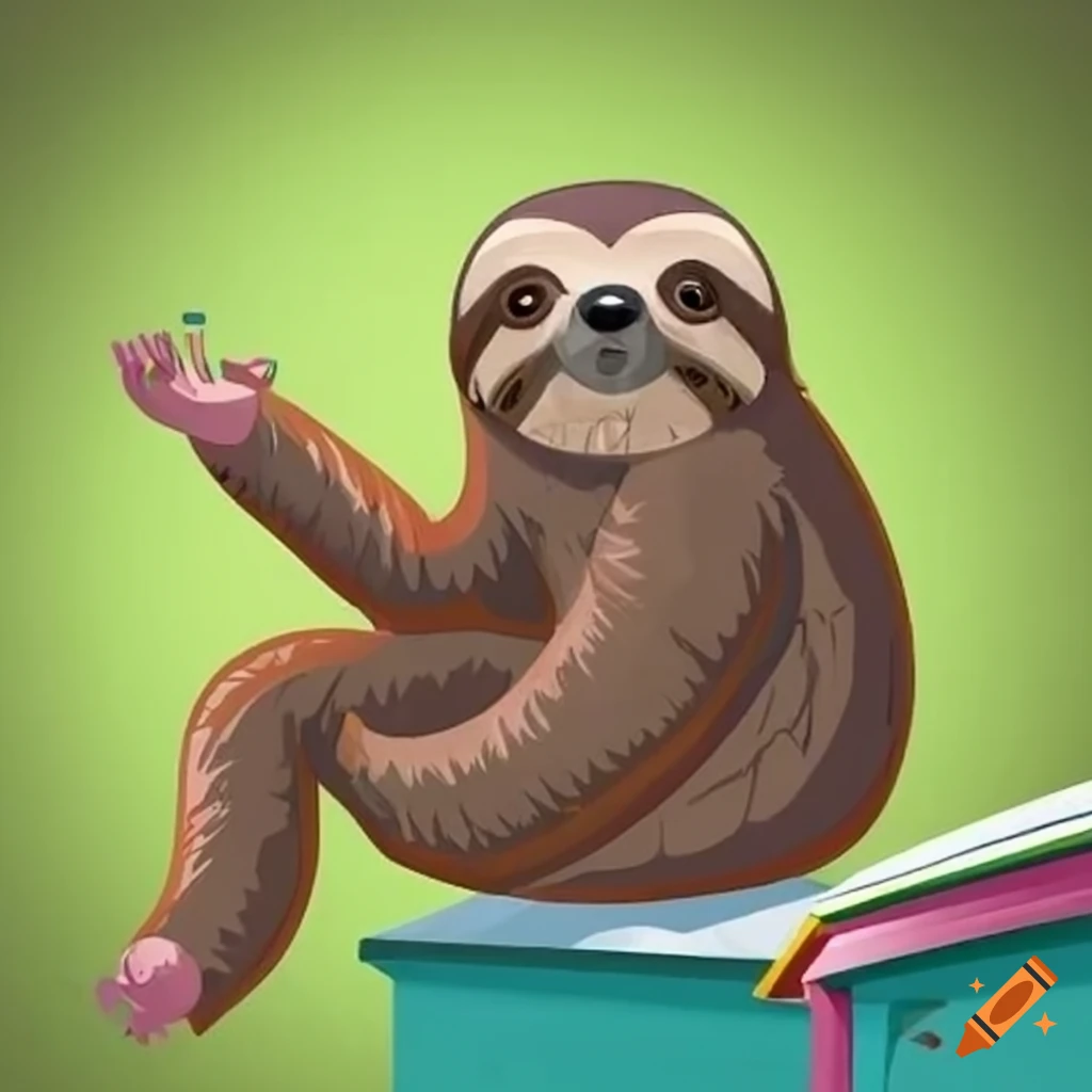 Sloth in a classroom on Craiyon