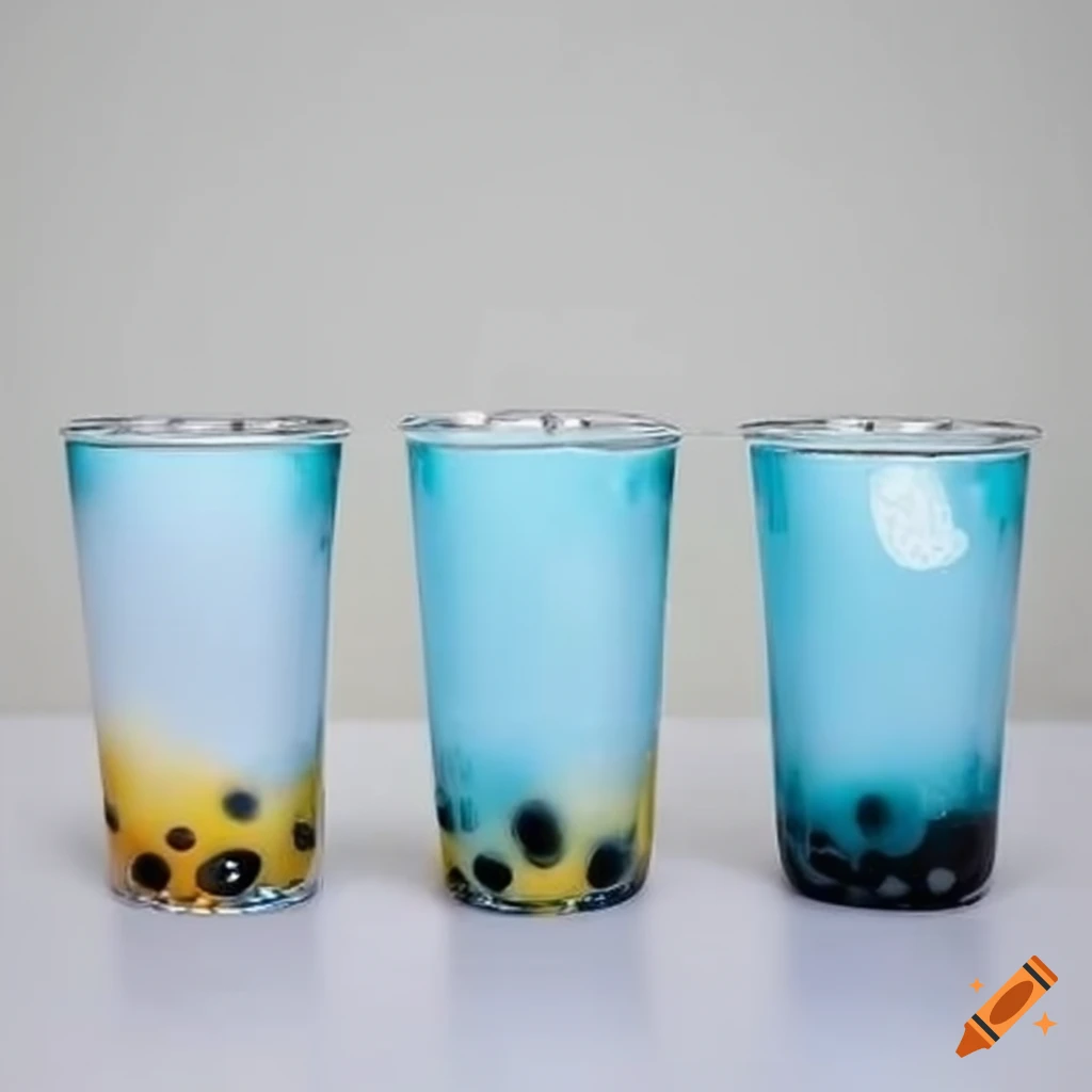 Cool limited summer bubble tea glasses on Craiyon