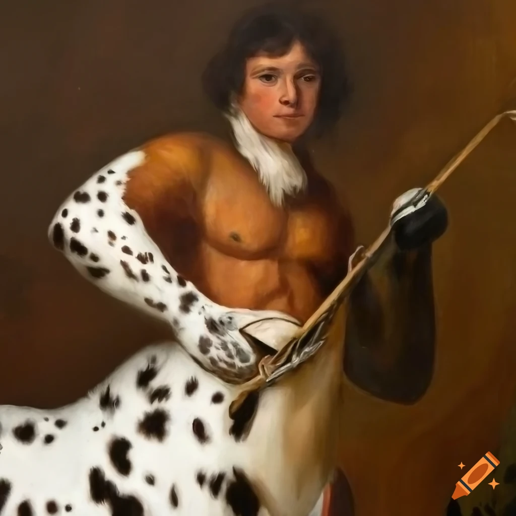 Close-up painting of a proud centaur on Craiyon